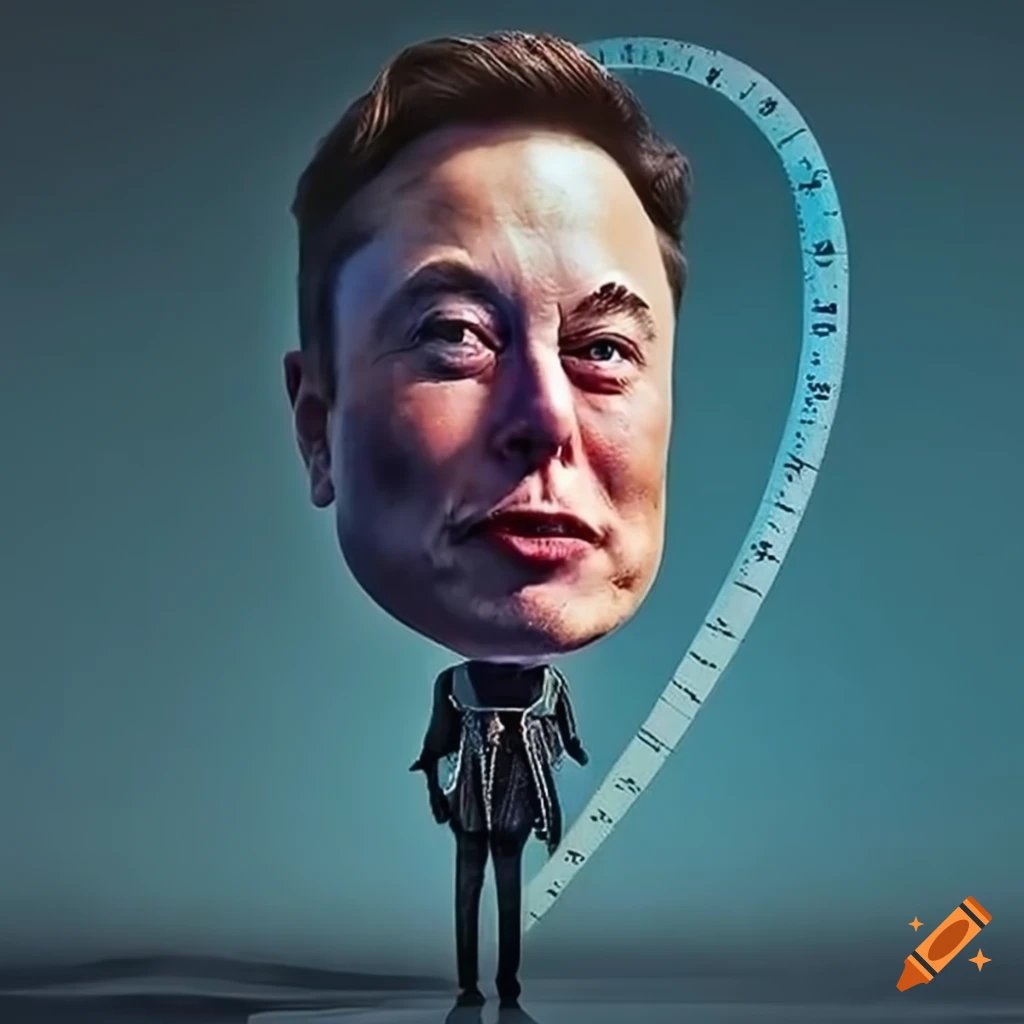 Elon musk next to a ruler measuring his body height
