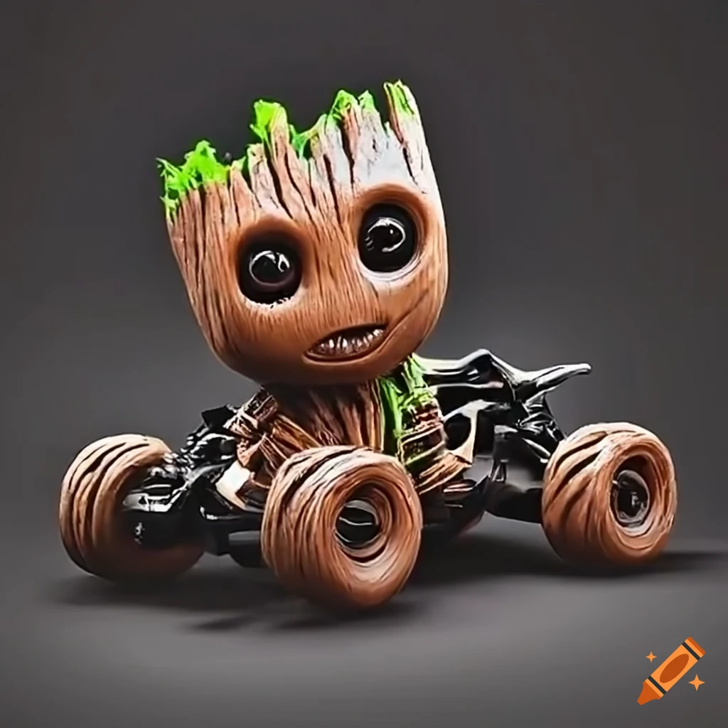 Groot on rc car on Craiyon