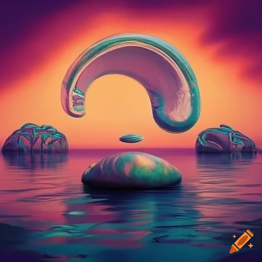 Weird funky quirky futuristic landscape