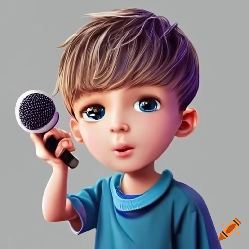 Boy with mic on Craiyon