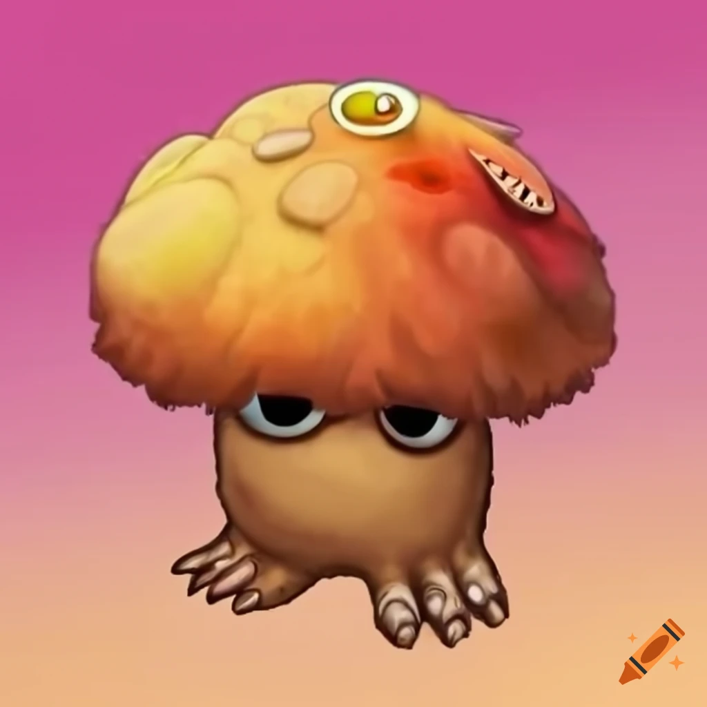 A my singing monsters monster based on a puffball fungus on Craiyon