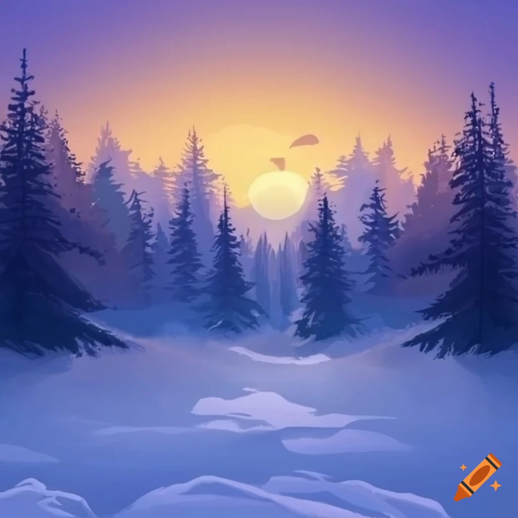 2d landscape snow sunny