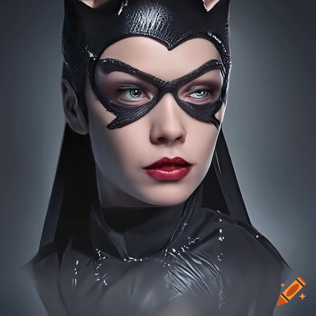 Catwoman digital art portrait reflection dynamic lightning highly ...