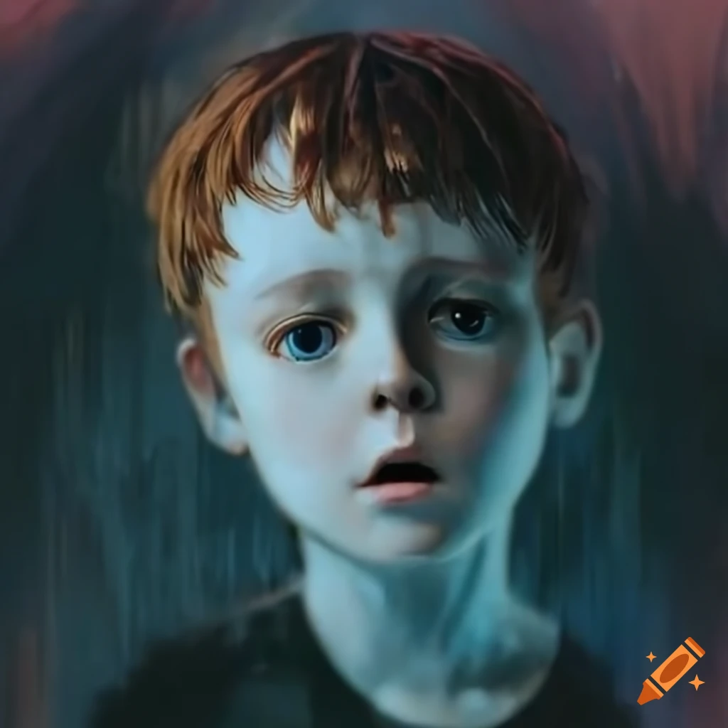 A boy weeping on Craiyon