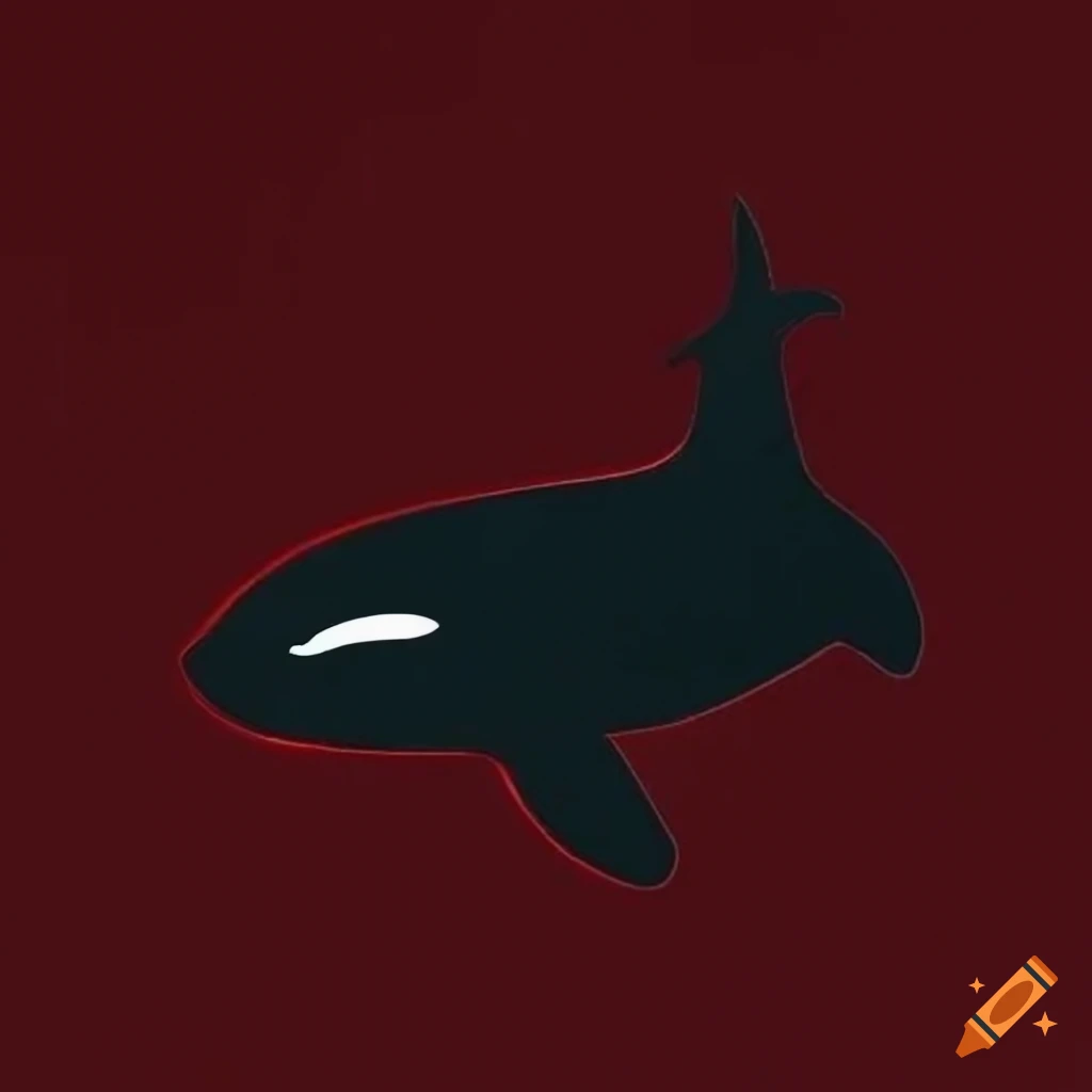 Black red logo with killer whale on Craiyon