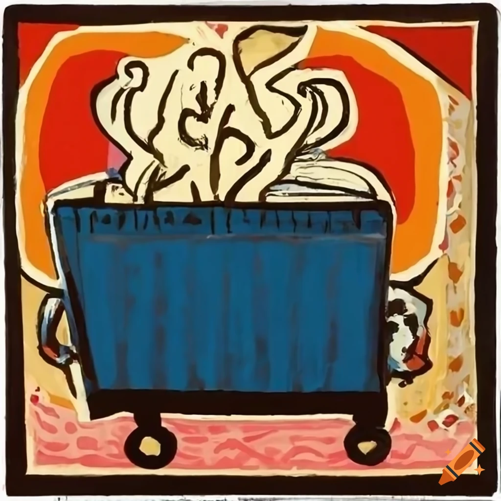 A dumpster fire in the style of Picasso on Craiyon