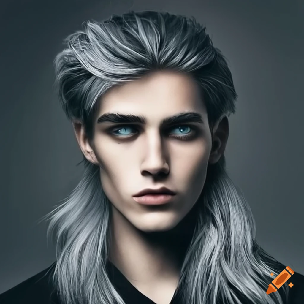 White Hair Male Model