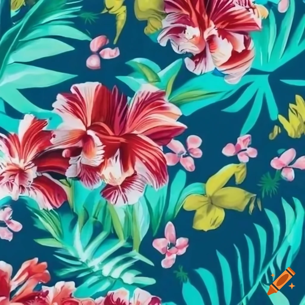 Hawaiian print on Craiyon