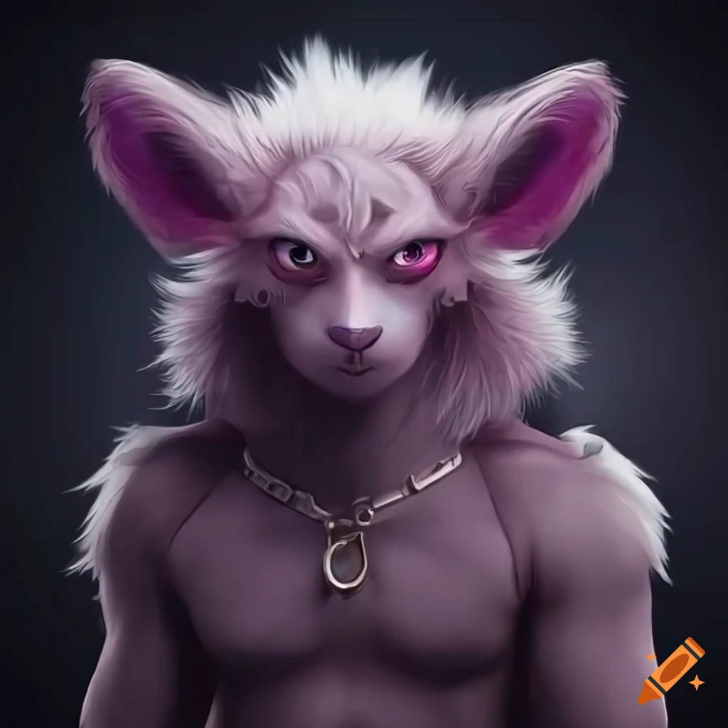 Furry monster with collar, high definition, ultra detailed, anime style ...