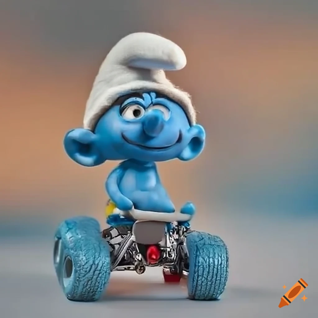 Smurf on rc car on Craiyon