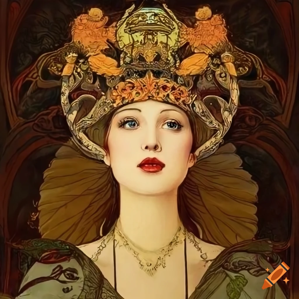 Art nouveau high resolution high quality poster on Craiyon