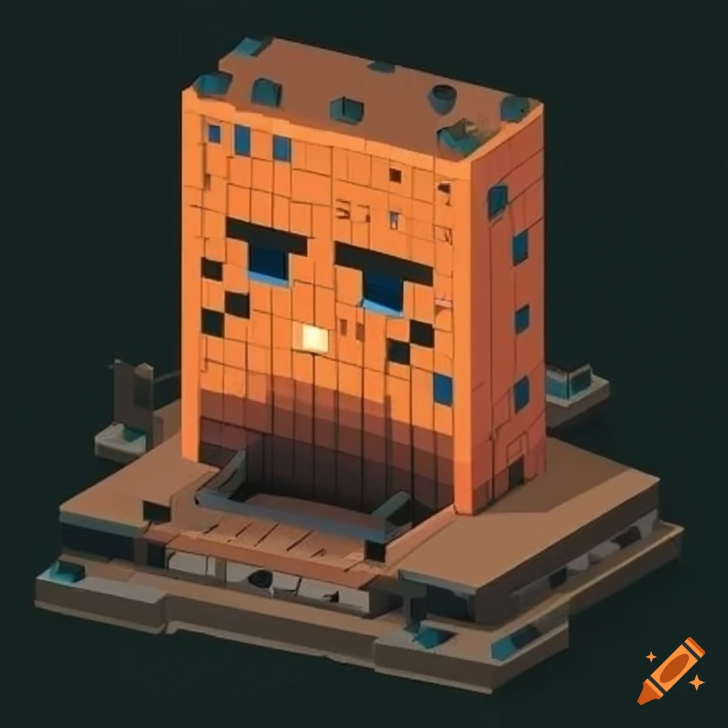 Pixel building with face
