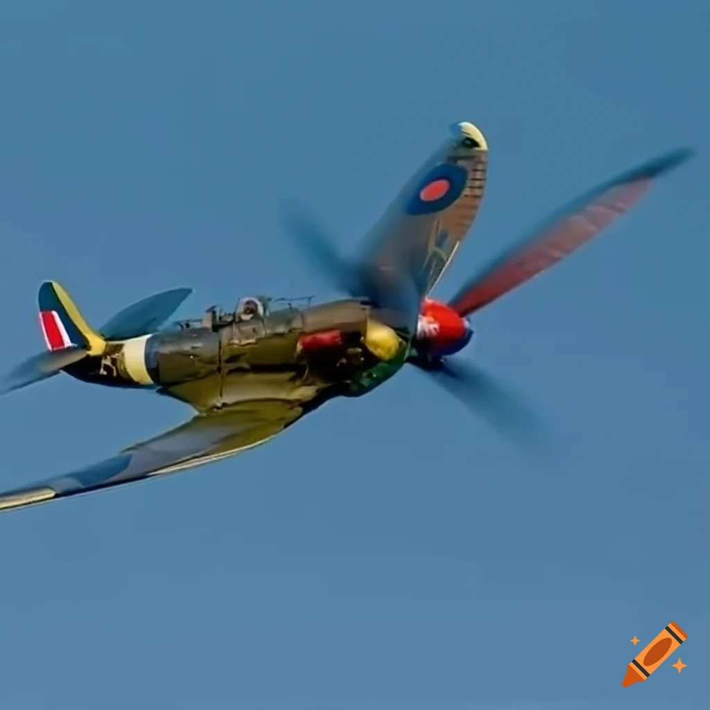 Spitfire action scene flying over london