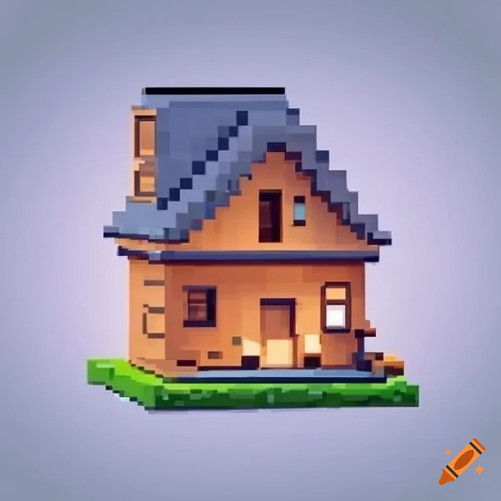 Pixel house with legs