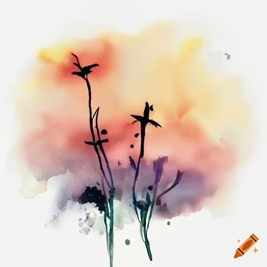 Wildflower in the mountains with two lovers shadows