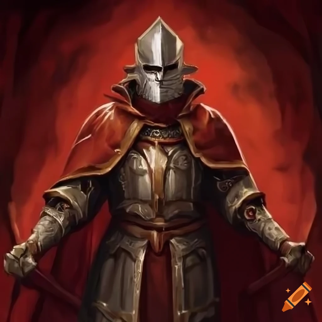 Cleric in red plate armor