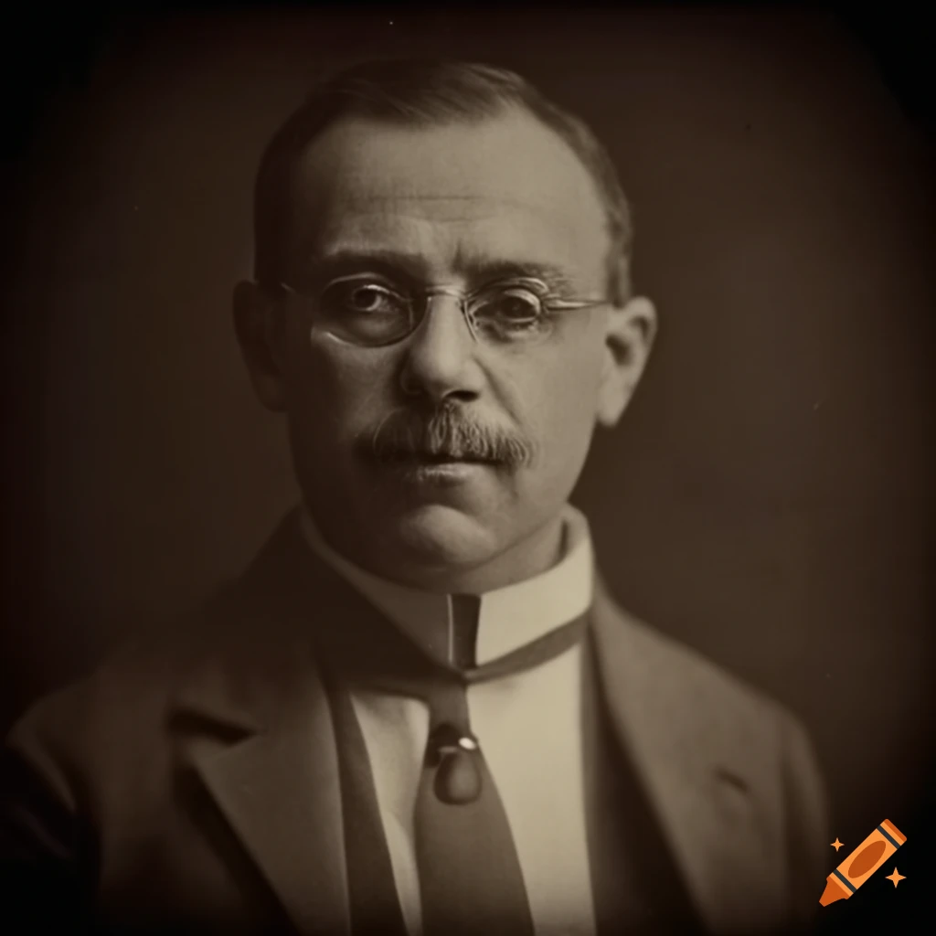 A vintage photo of a doctor in 1920 half body on Craiyon