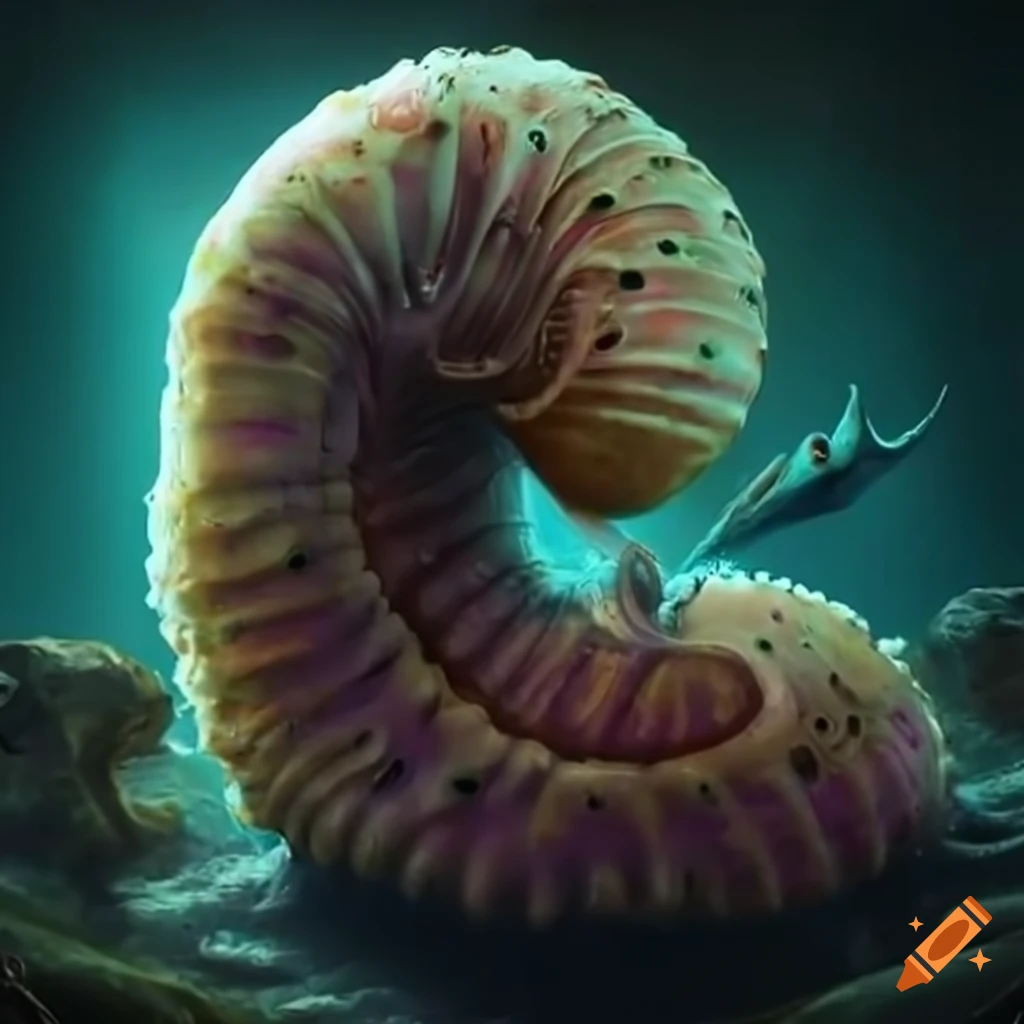 Huge burrowing fantasy worm on Craiyon