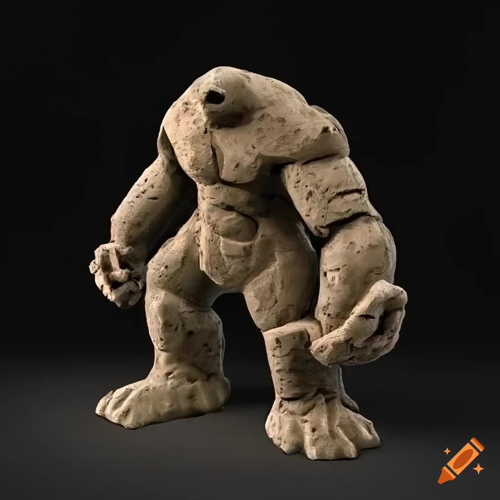 Mud golem, facing right, top left lighting