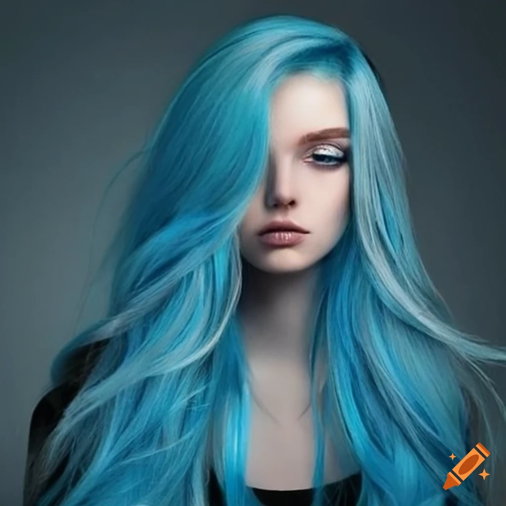 Attractive blue hair girl on Craiyon