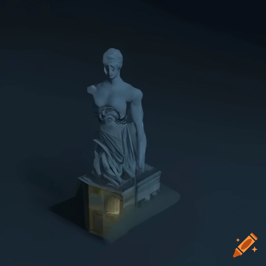 An intricate modular top-down isometric concept art with PBR materials ...