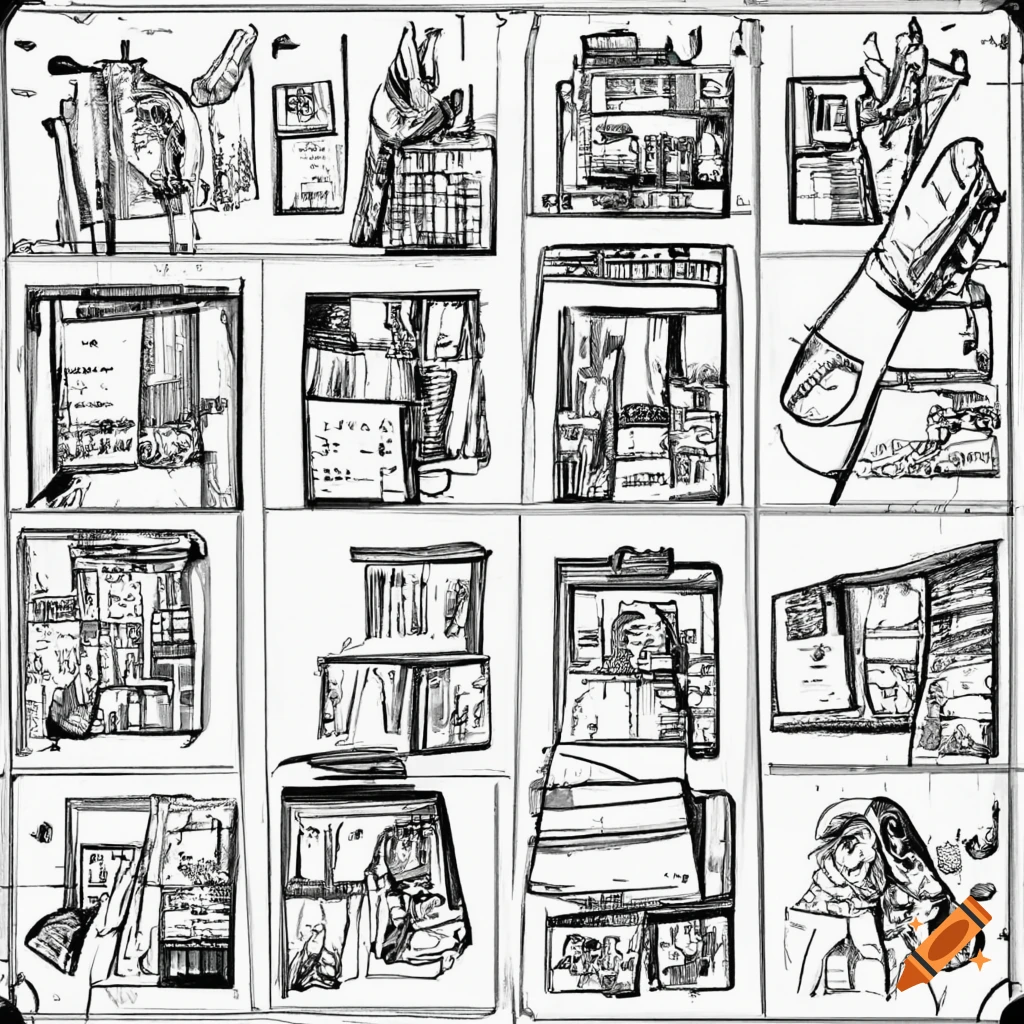 Hand drawn drafting figures on Craiyon