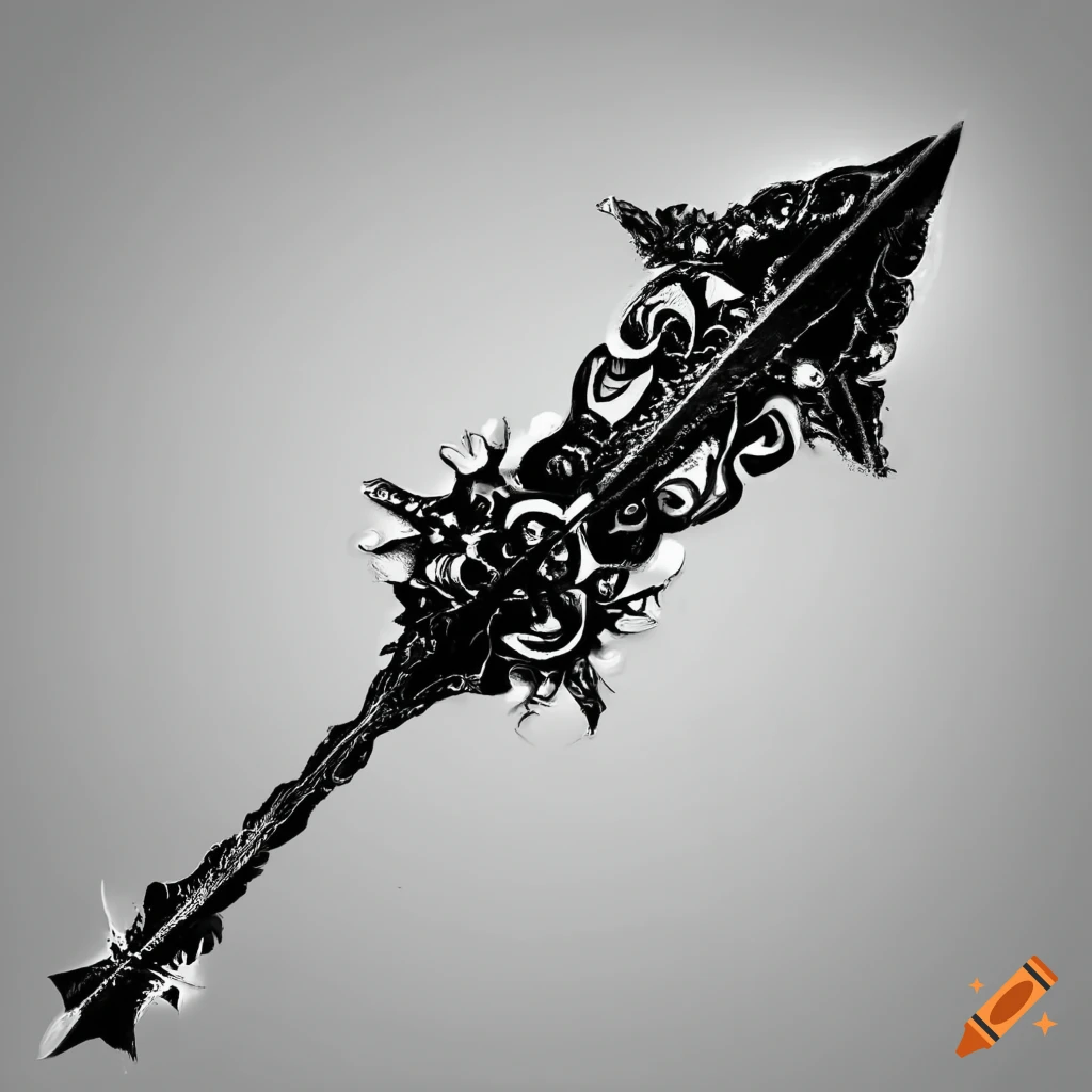 Fancy gothic arrow black and white on Craiyon