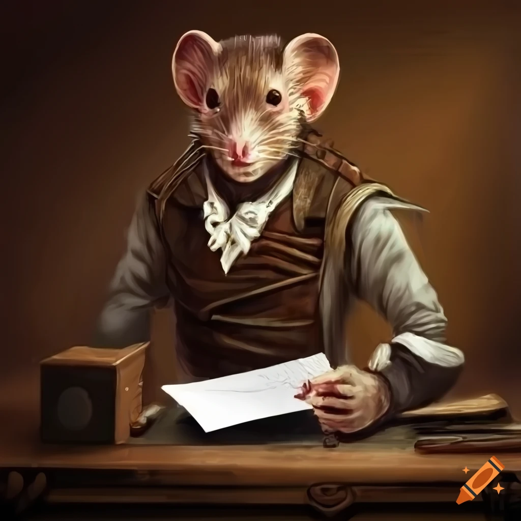 Human rat. Steampunk. Industrial age. Portrait. Office clerk ...