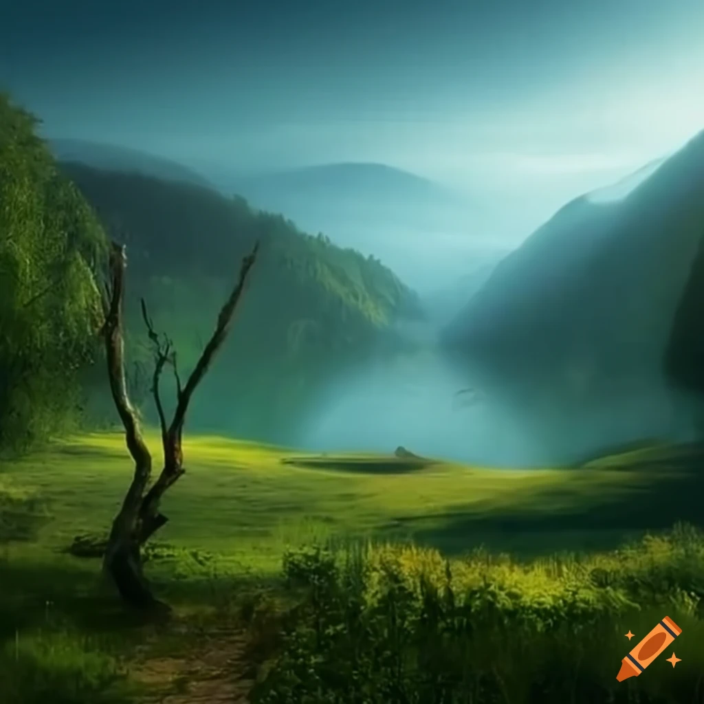 A serene landscape with untouched nature on Craiyon