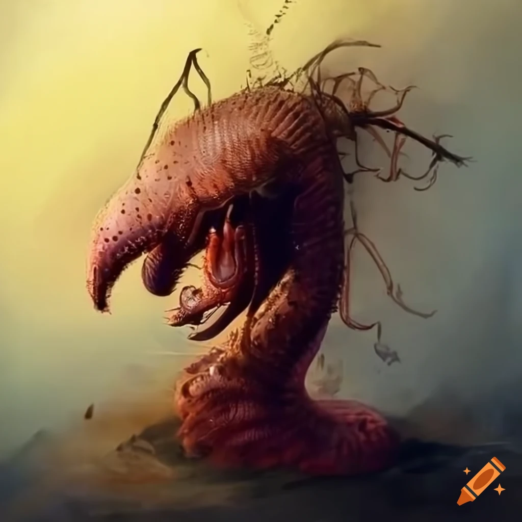 Burrowing fantasy worm on Craiyon