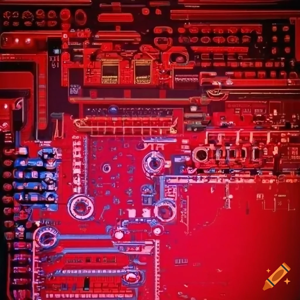 Craiyon_145529_electronique_old_computers_emeraude_and_red on Craiyon