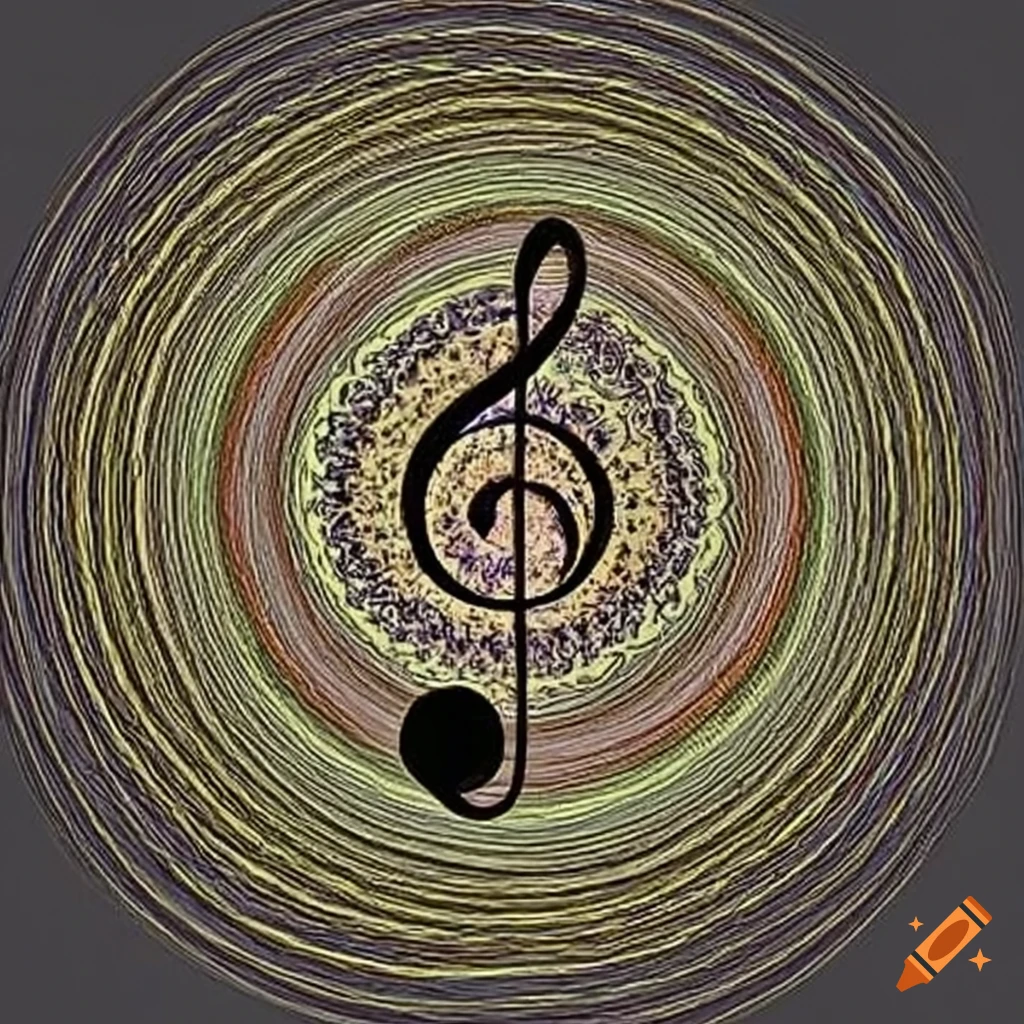 Treble clef inside the golden section in mathematics on Craiyon