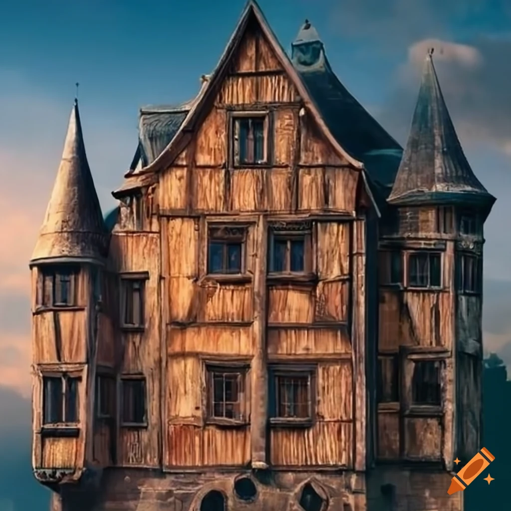 Medieval house front building facade on Craiyon