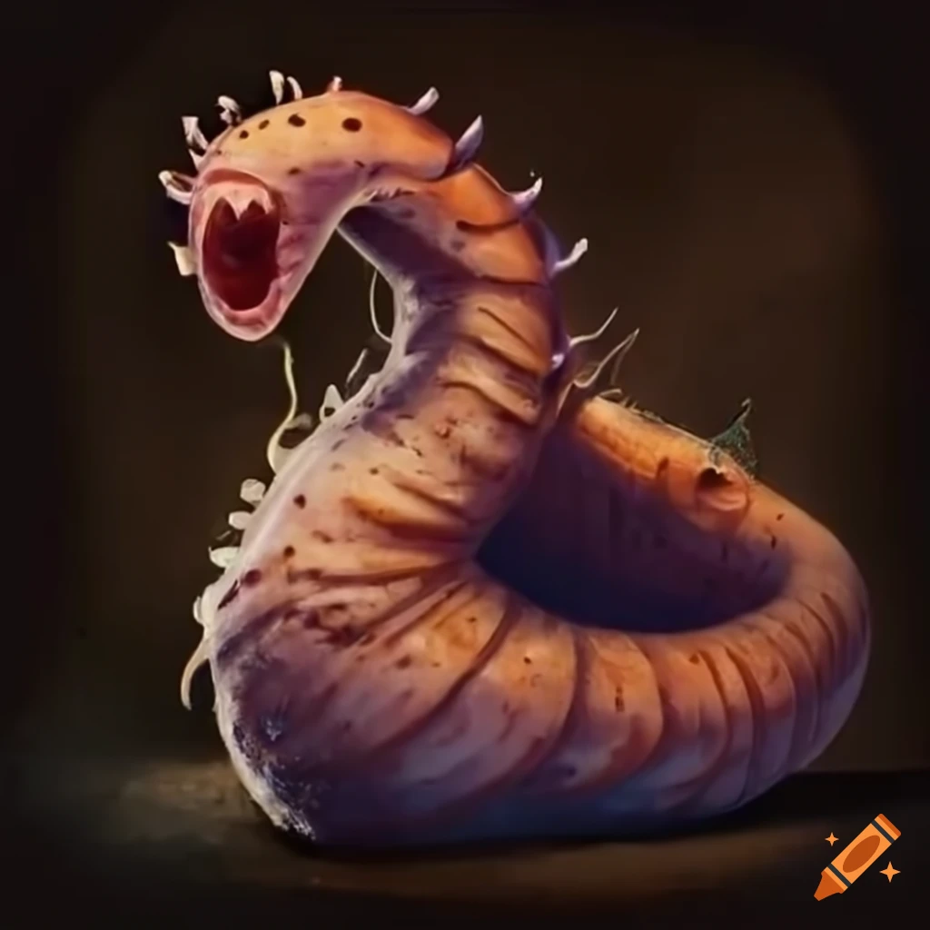 Burrowing fantasy worm on Craiyon