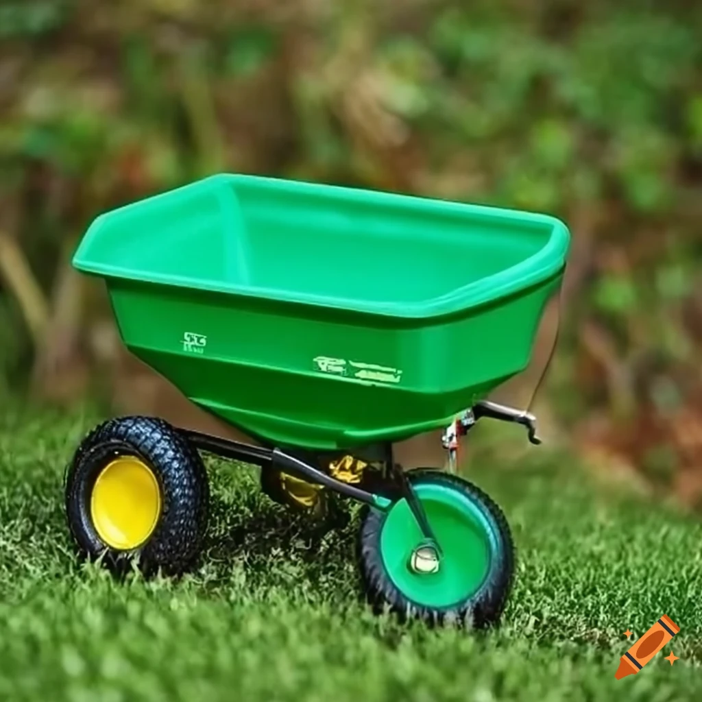 Sta green spreader in the lawn