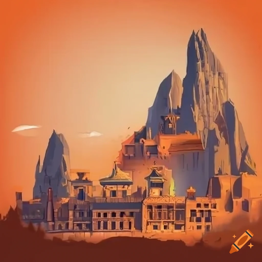 Large medieval-fantasy city with white marble buildings in a mix of ...