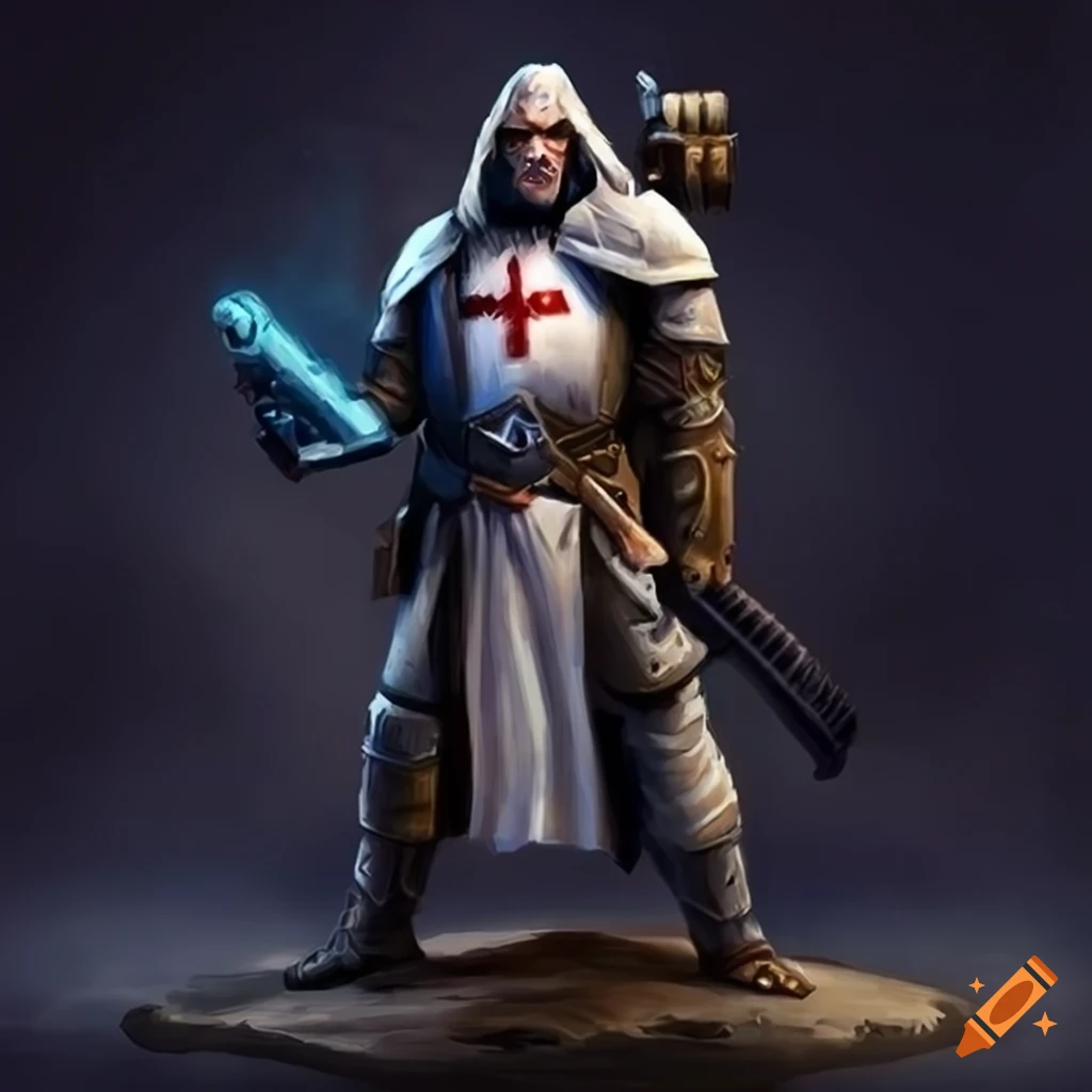 Space templar wizard with a gun on Craiyon