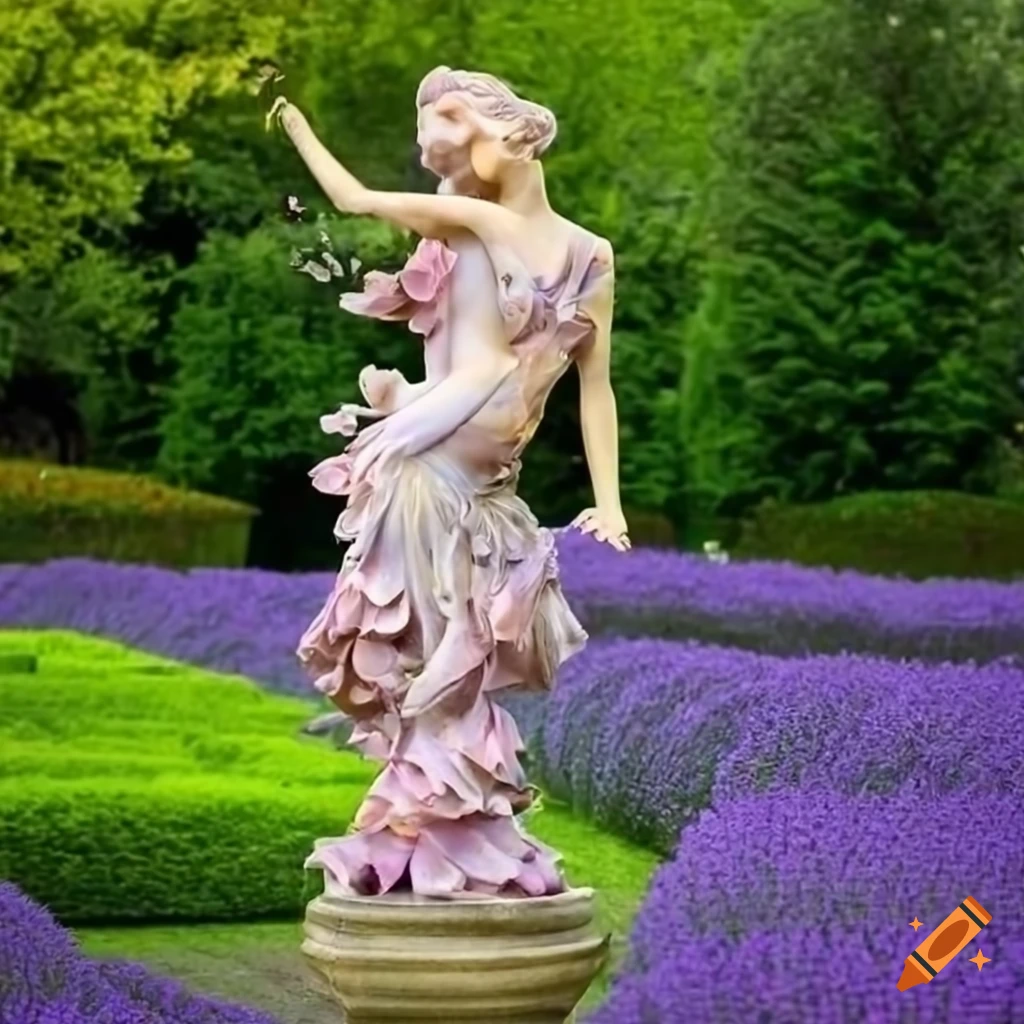 From the luxembourg gardens, a lavender statue of a beautiful blonde ...