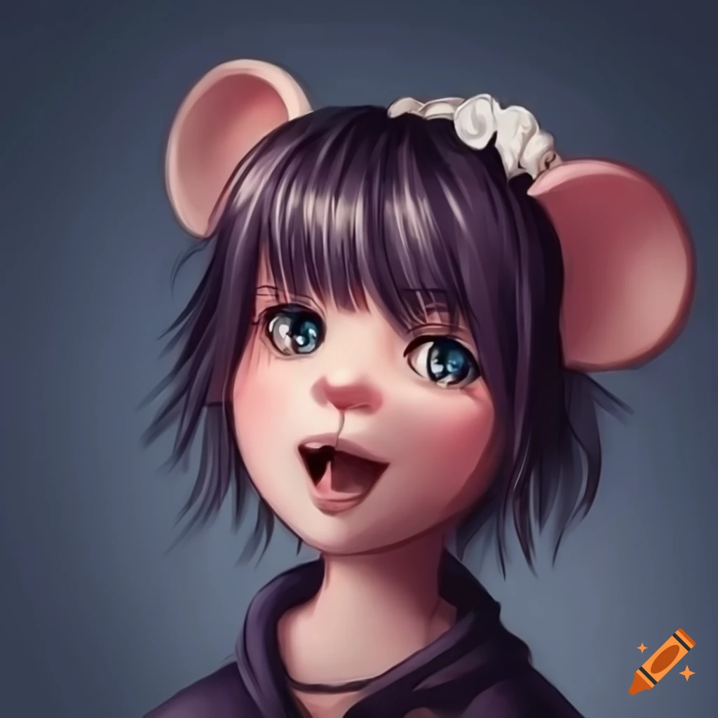 A mouse girl tomboy on Craiyon