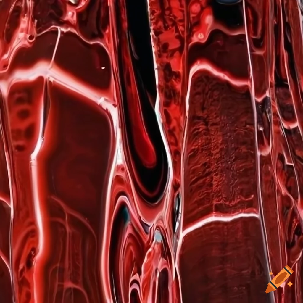 Red shiny glazed marble block