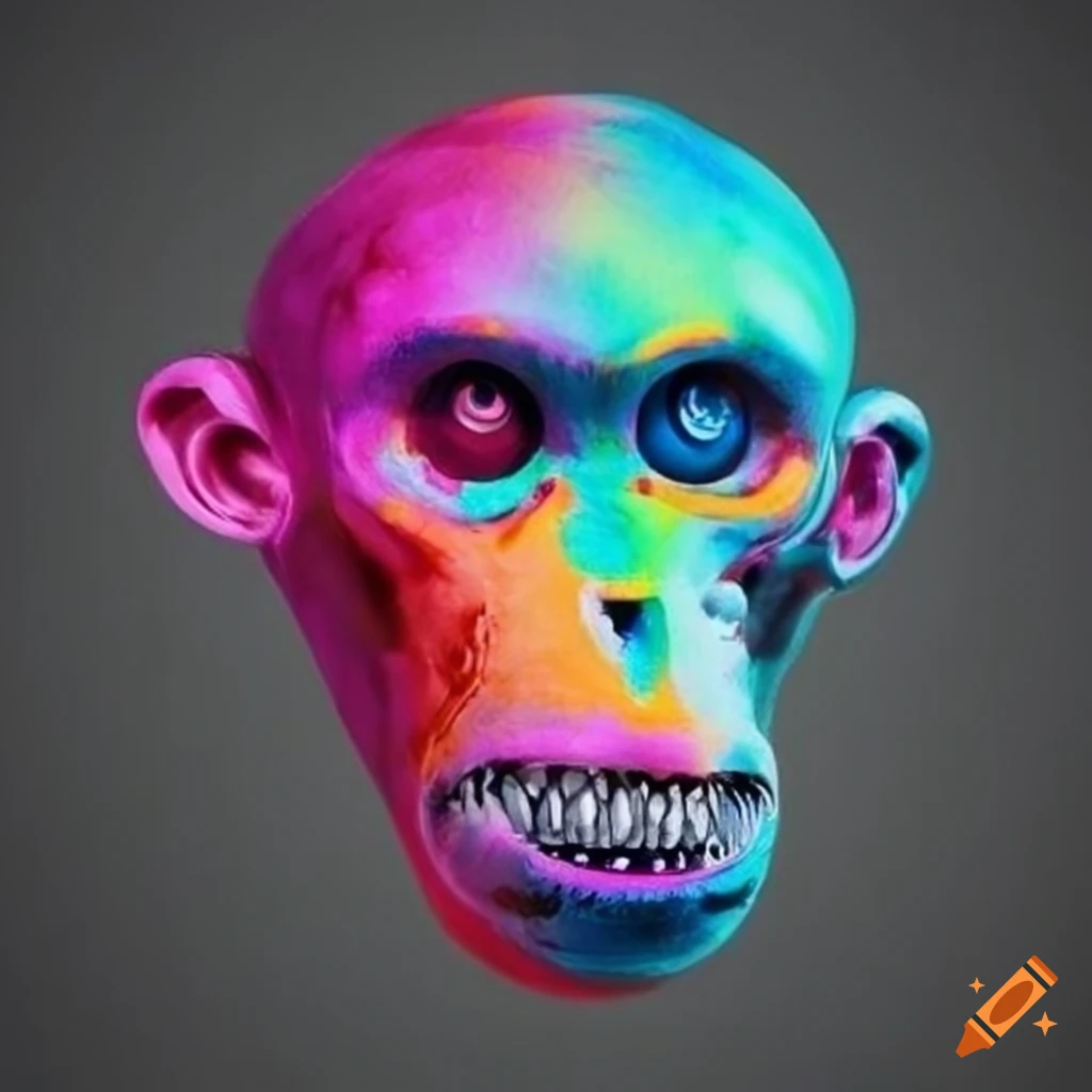 Crazy monkey bold colors prata fluorescent