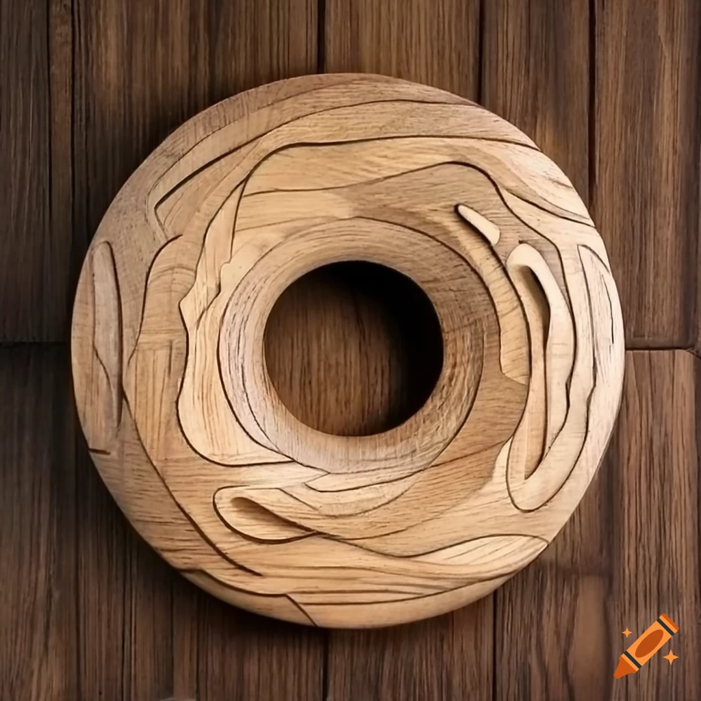 Handcrafted wooden donut shape