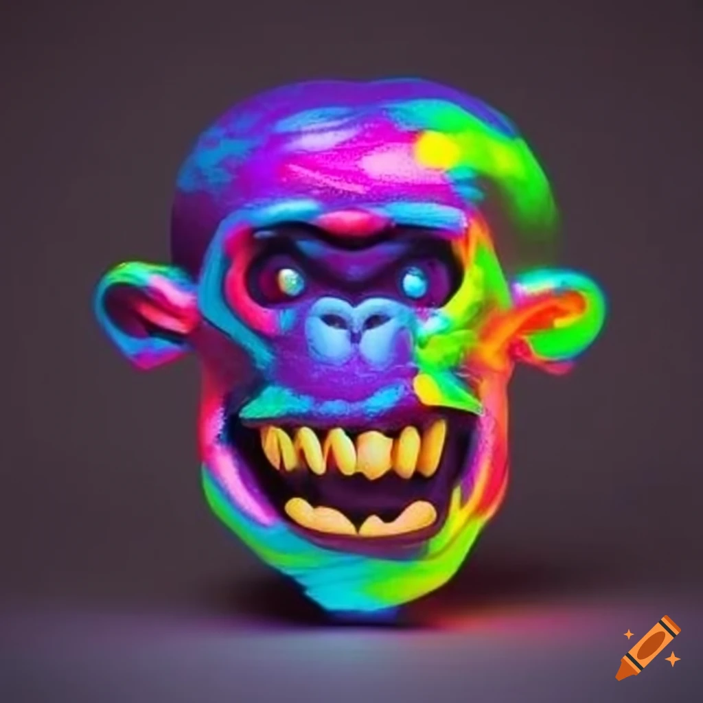 Crazy monkey bold colors prata fluorescent