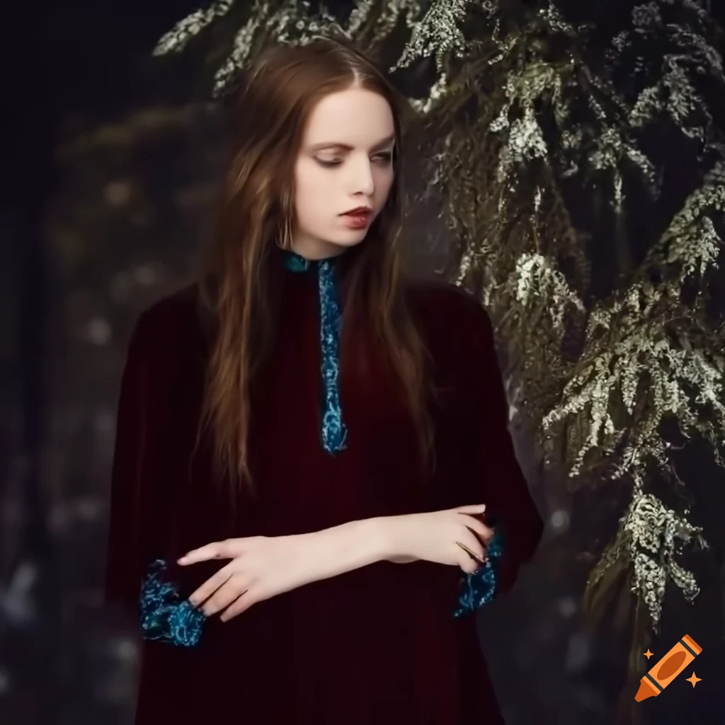 A woman with fair skin, ash brown hair, hazel almond shaped eyes ...