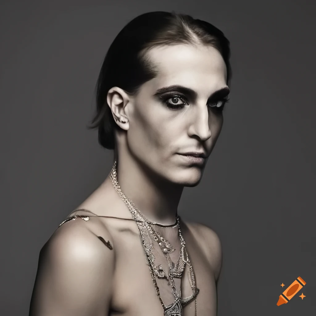 Damiano david chanel portrait fashion on Craiyon