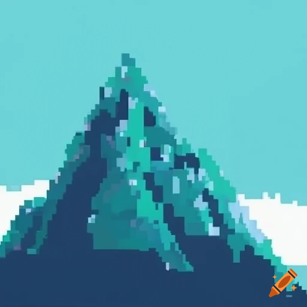 Pixelated mountain on Craiyon