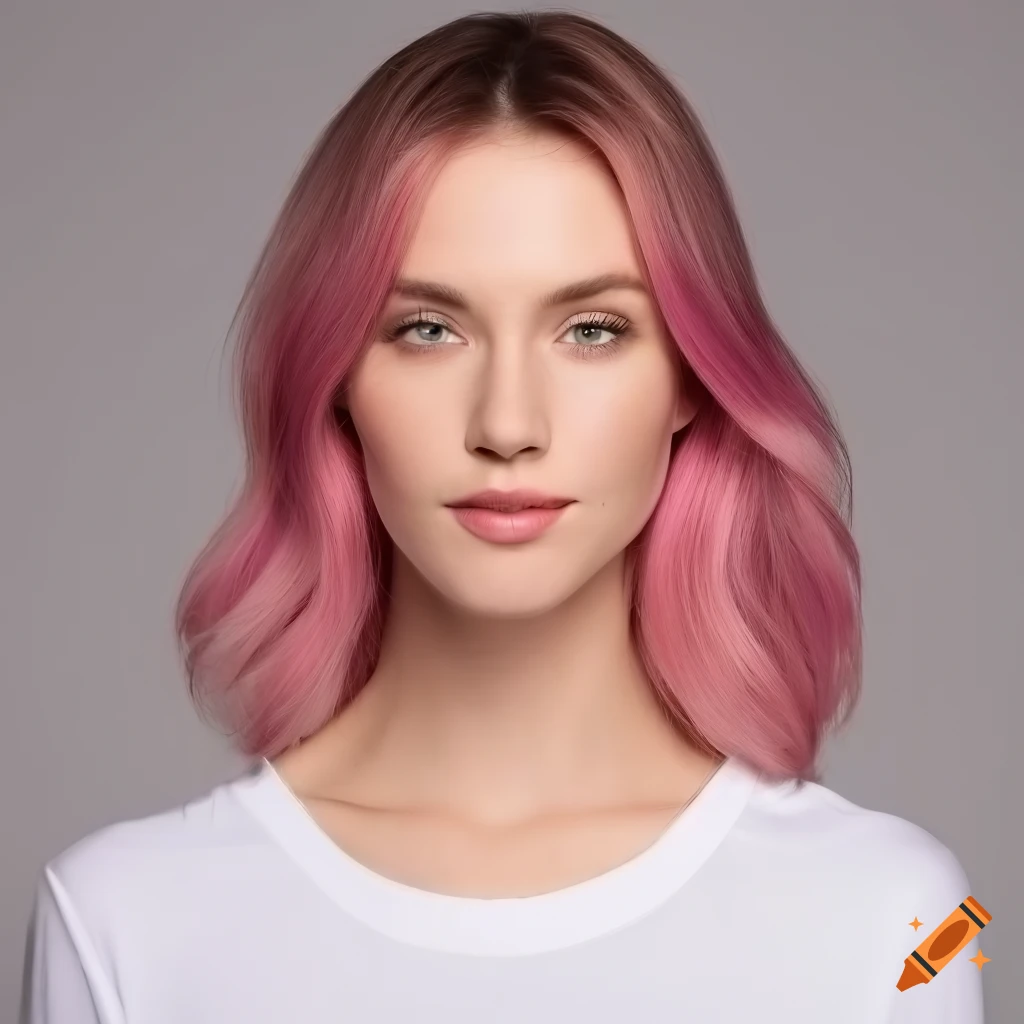 A photo portrait of a female supermodel wearing white t-shirt, soft ...