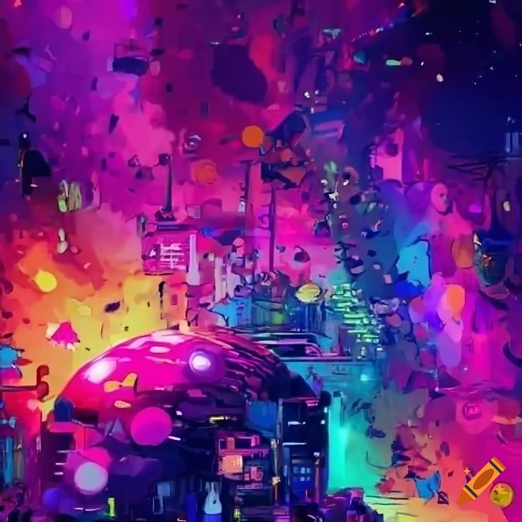 Cyberpunk disco party in space on Craiyon