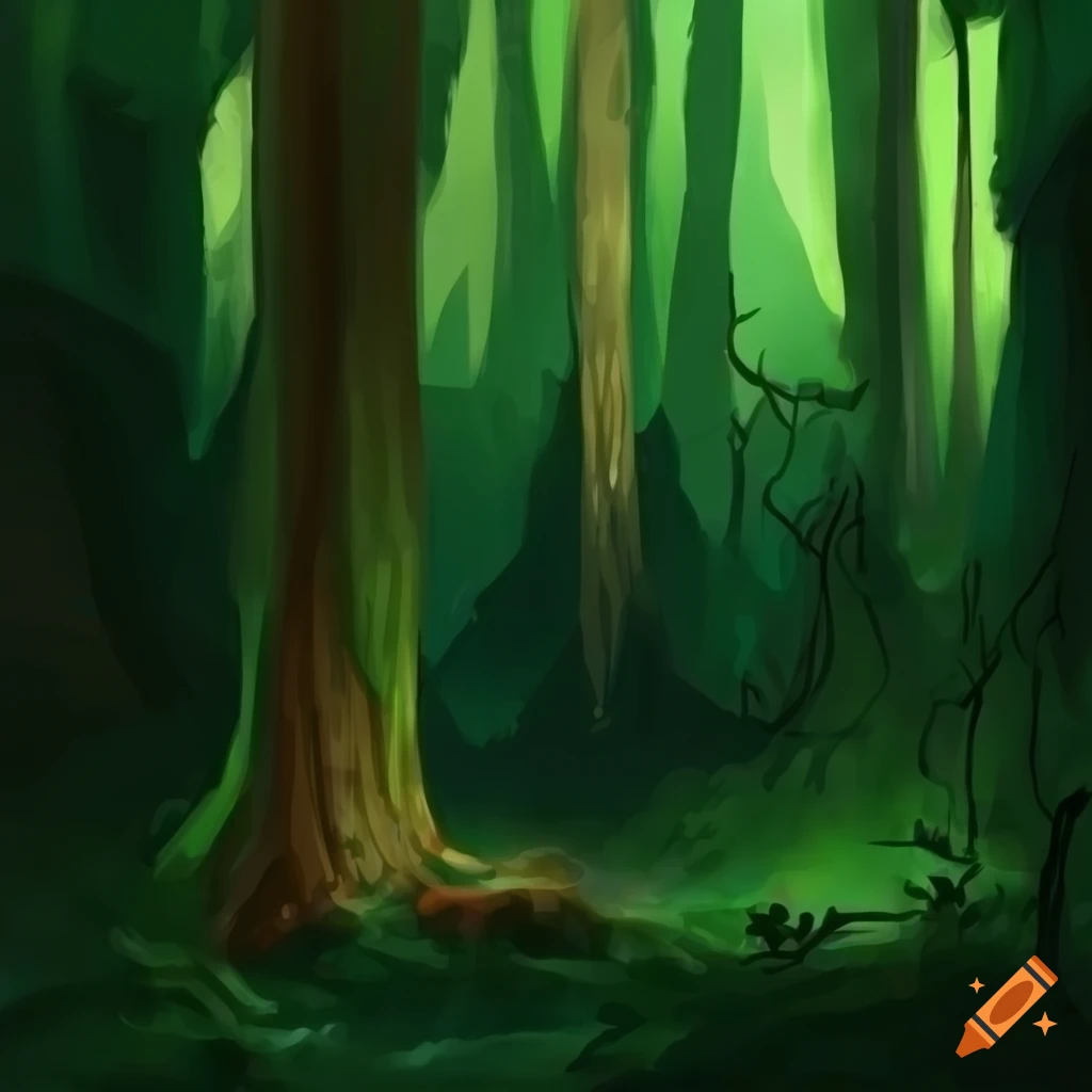 Illustration dense forest