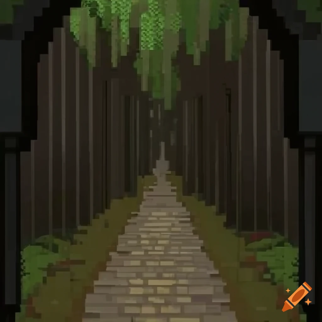 Pixelated medieval path on Craiyon